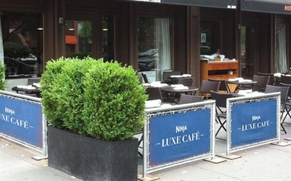 Custom Sidewalk Cafe Barriers - Sidewalk Barriers Outdoor Seating ...