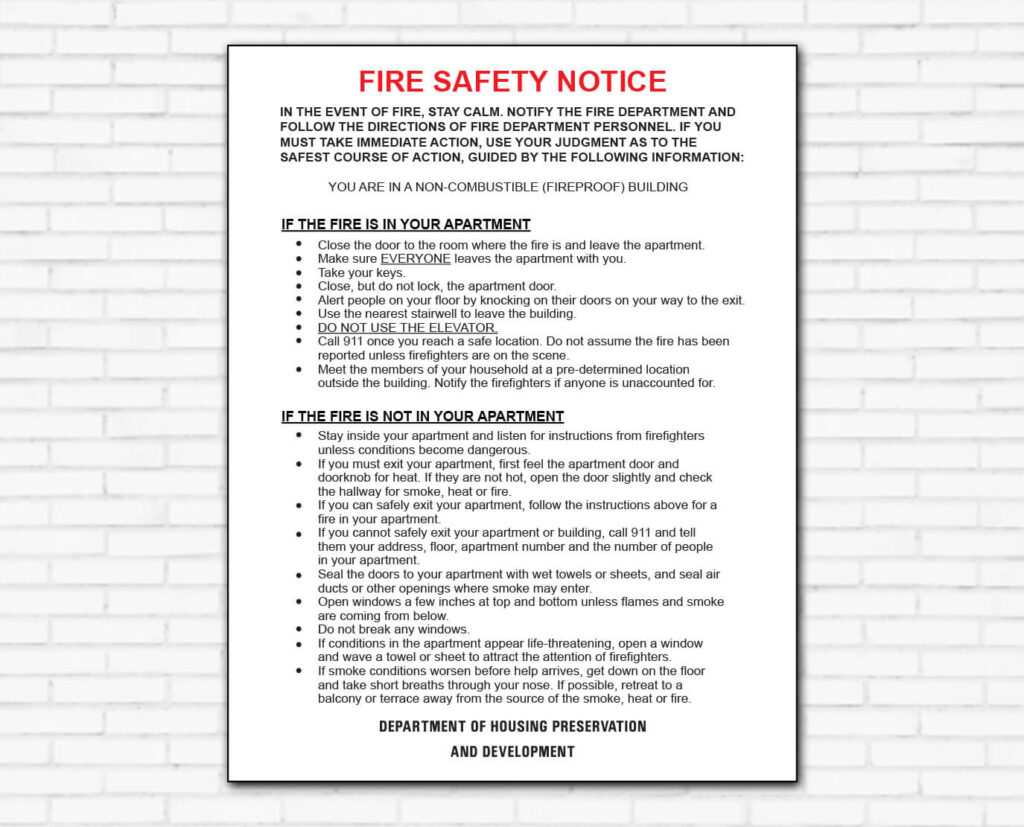 HPD Signs - NYC Housing Signs, Required Building signs Makers